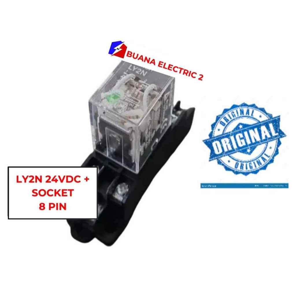 Jual Relay LY2N 24VDC + socket - 8 PIN / ly2n 24v dc / LY2 24VDC | Shopee Indonesia