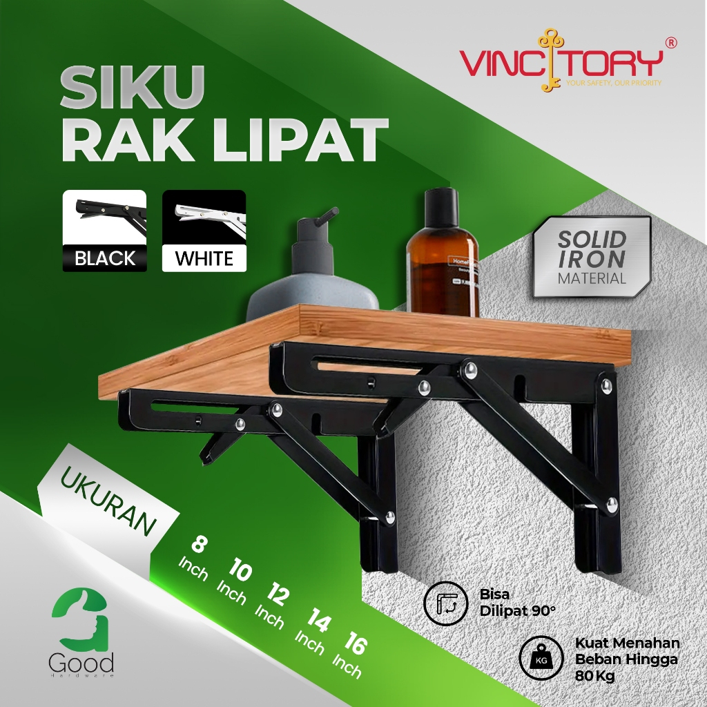 Jual Vincitory Siku Meja Lipat Dinding Engsel Ambalan Rak Melayang 8 ...