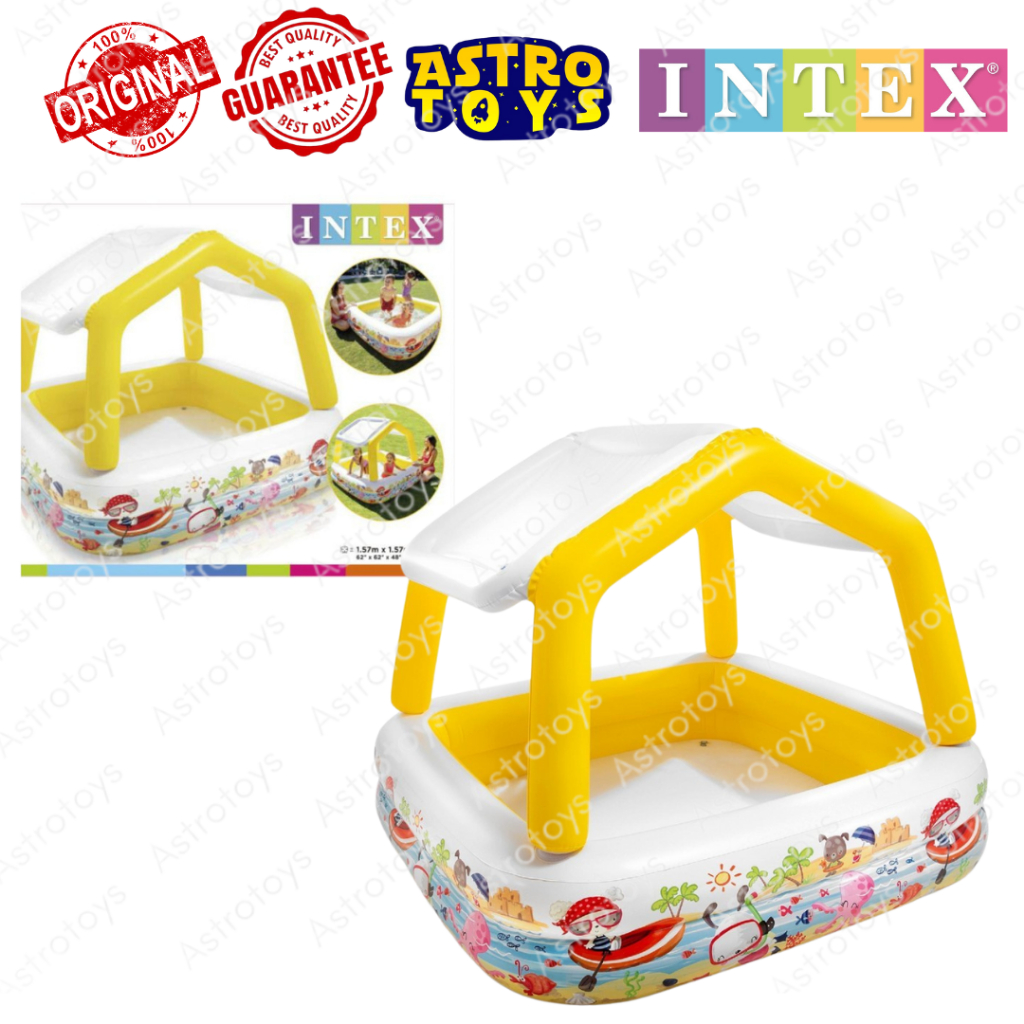 Jual Kolam Renang Anak Bayi 150cm Kotak Besar Intex dengan Kanopi Sun ...
