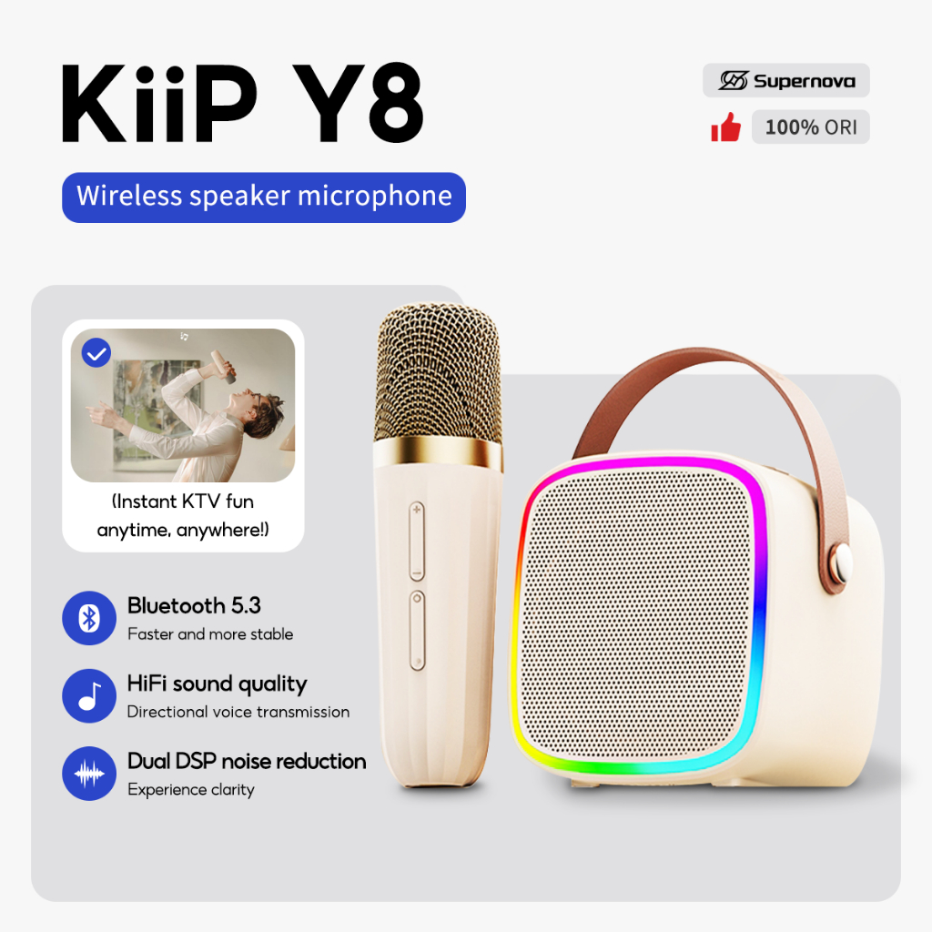 Jual Supernova x KiiP Wireless Y8 K12 Bluetooth Portable Karaoke ...