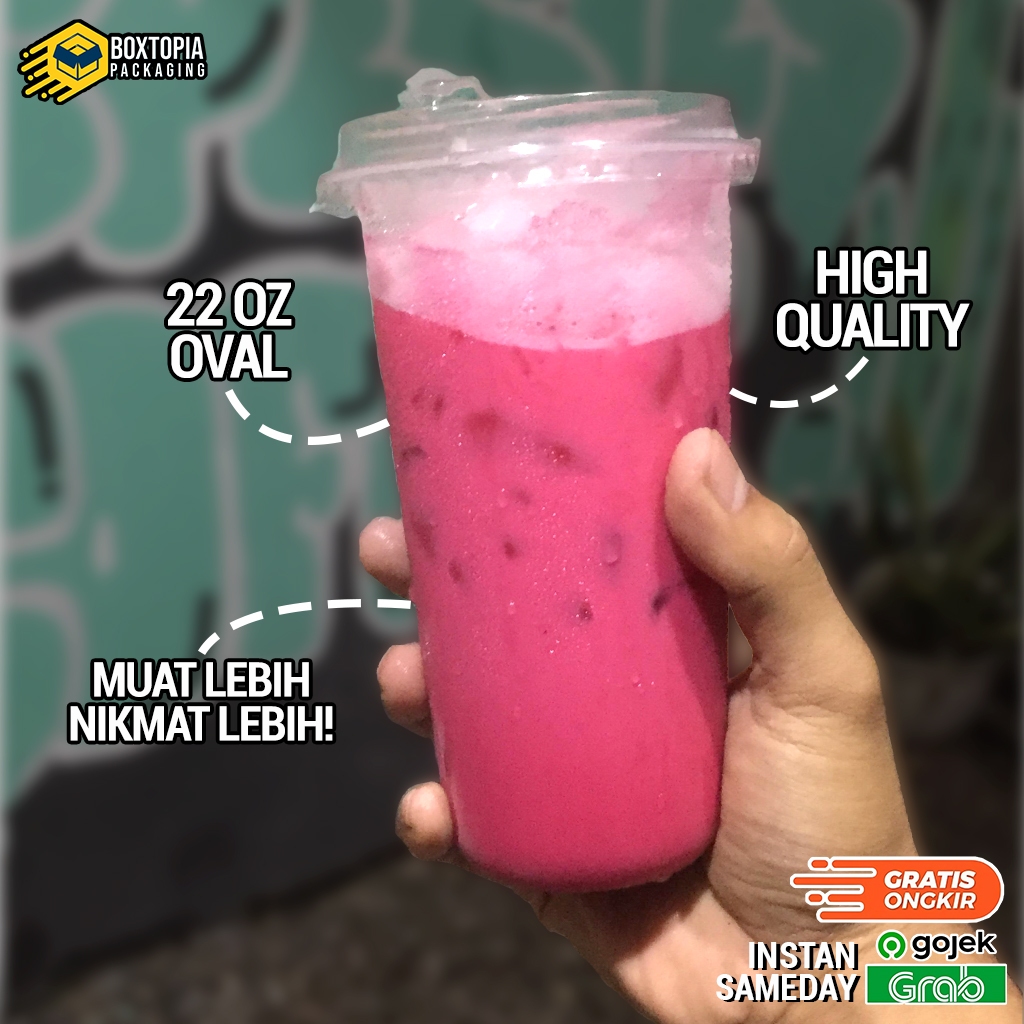 Jual Cup Gelas Plastik Besar Bening 22oz - Cup Gelas Plastik Bening ...