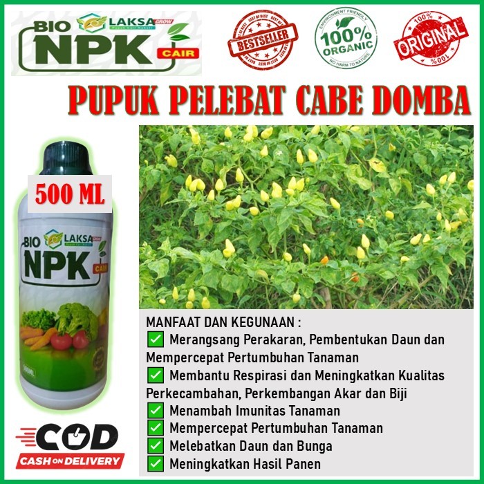 Jual NPK Laksa Grow Pupuk organik pelebat cabe, cengek domba terbaik - pupuk organik NPK Laksa ...