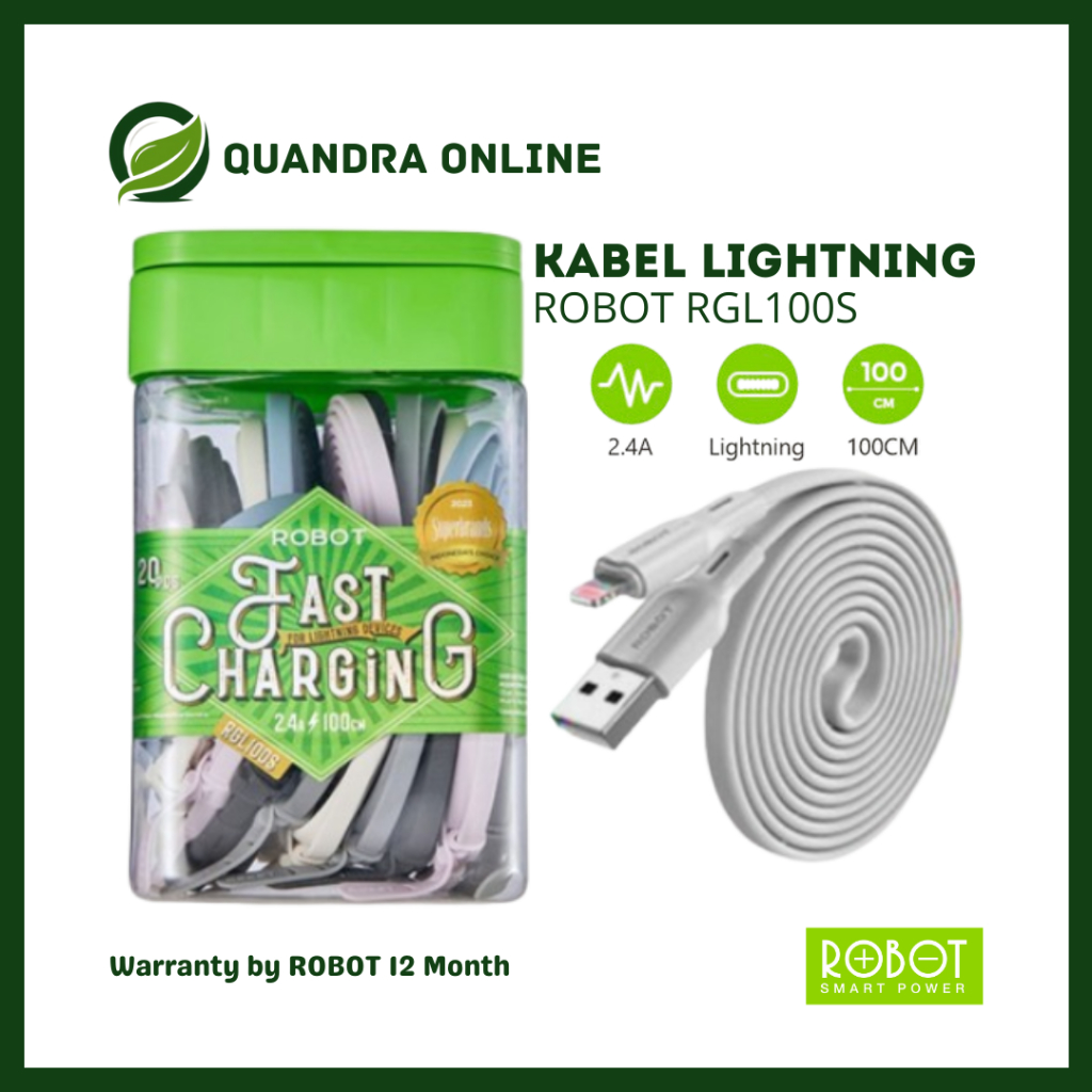 Jual Robot Kabel Lightning RGL100S 2.4A 100cm | Shopee Indonesia