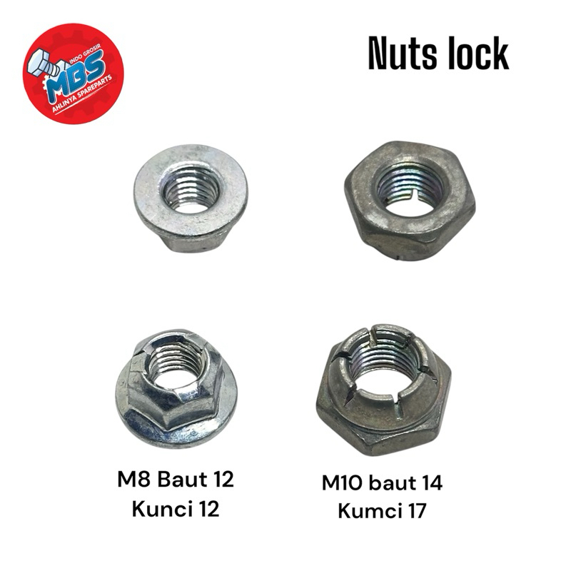 Jual NUTS LOCK m8 m10 MUR KUNCI DRAT M8 kunci 12 m10 baut 14 kunci 17 ...