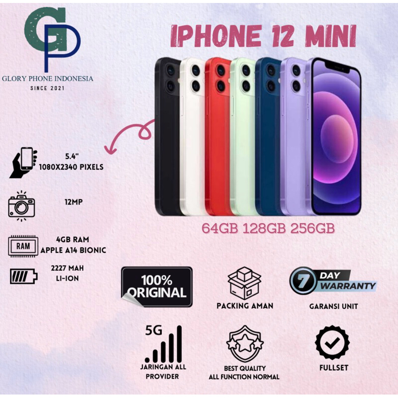 Jual ip 12 Mini 64GB 128GB 256GB Fullset | Shopee Indonesia