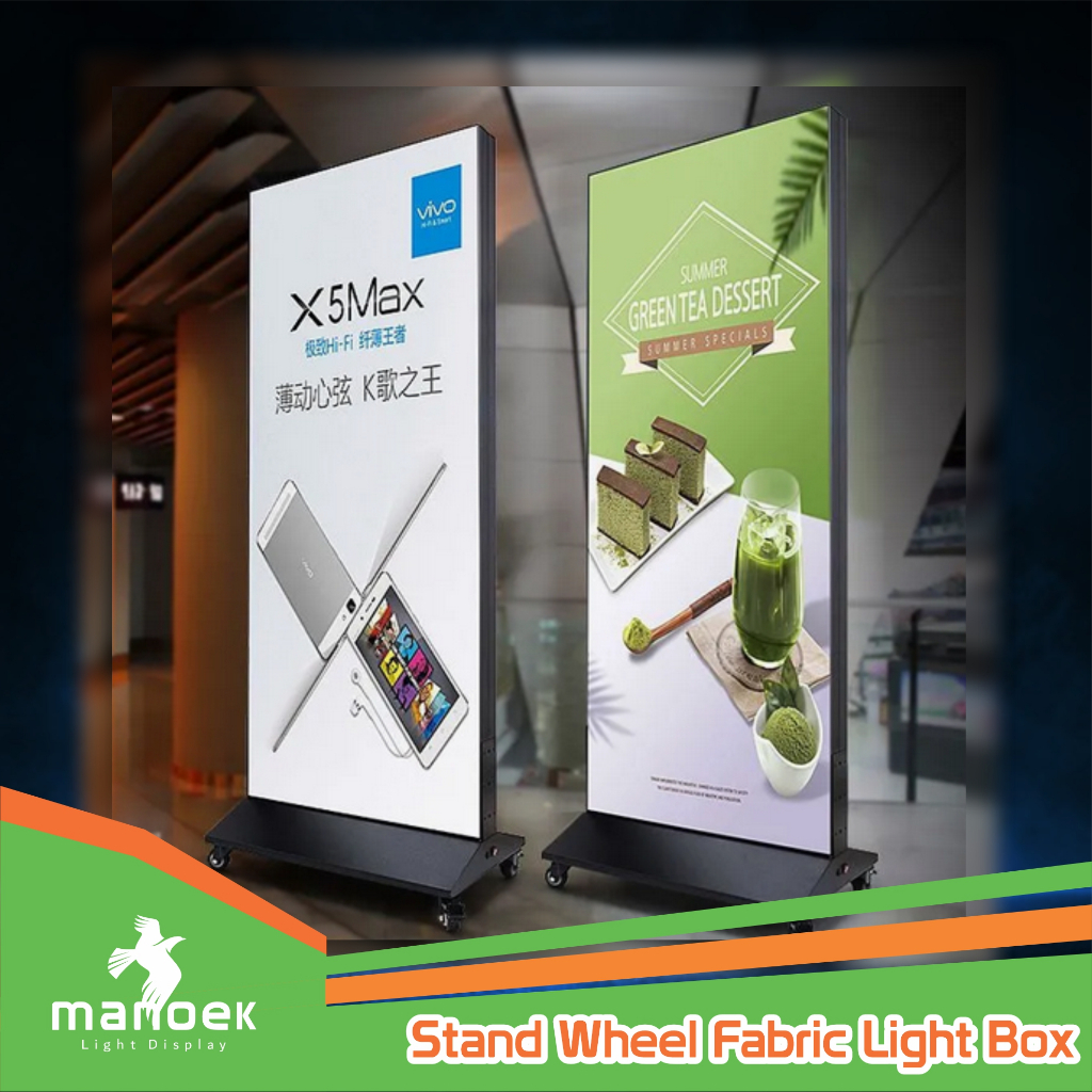 Jual Stand Wheel Fabric Light Box/Fabric Light/Frame Portable LED ...