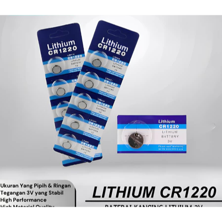 Jual Lithium Baterai Kancing Lithium CR1220 3V | Battery CMOS CR 1220 Per 1 Biji | Shopee Indonesia