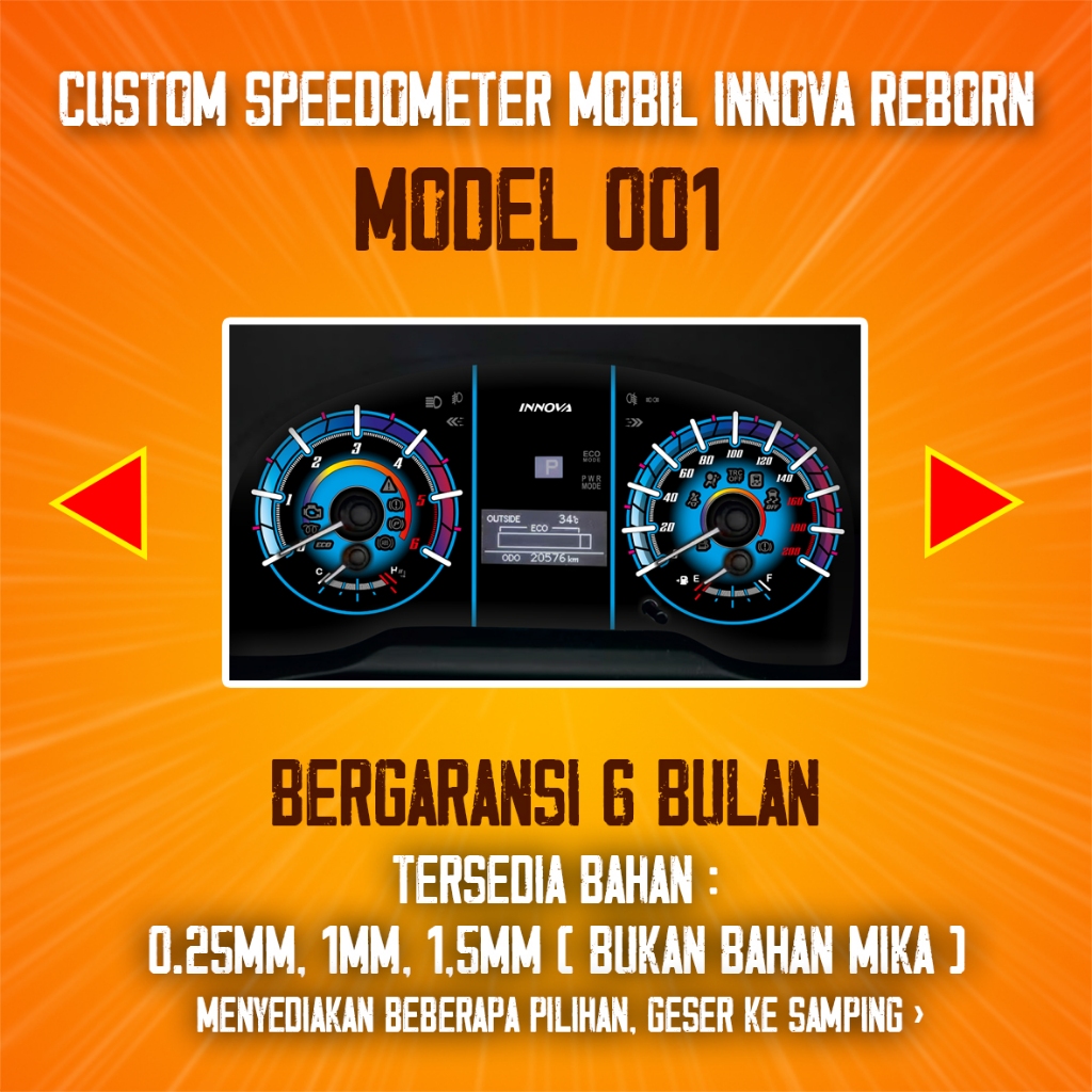 Jual Custom Speedometer Mobil Innova Reborn Model 001-007 | Shopee ...