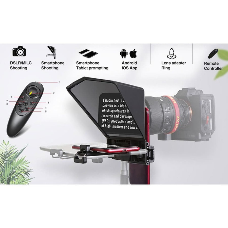 Jual Desview T2 Broadcast Teleprompter for Camera Interview Garansi ...
