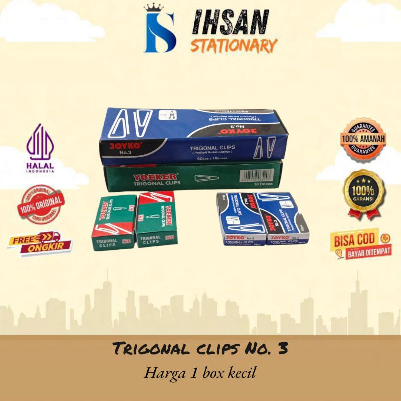Jual Trigonal Clip/Paper Clips Joyko No.3 | Shopee Indonesia