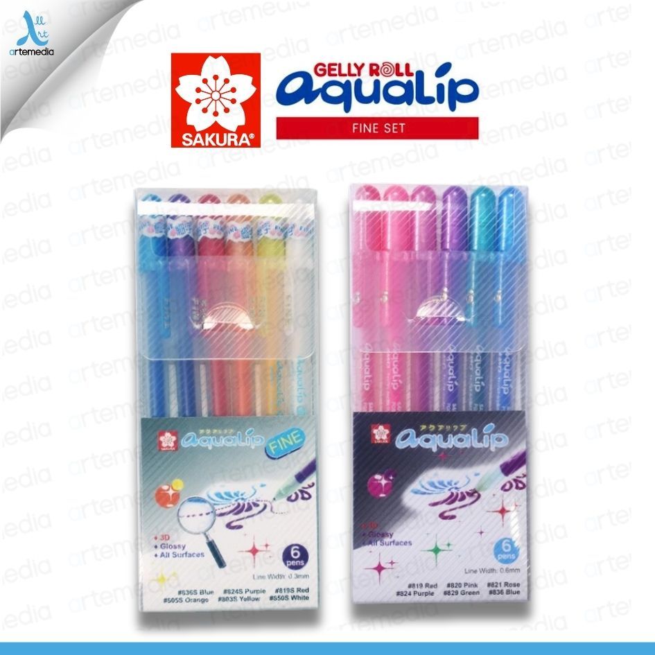 Jual Sakura Aqualip 3D Color Gel Pen Set Original Japan | Bolpen Gel ...