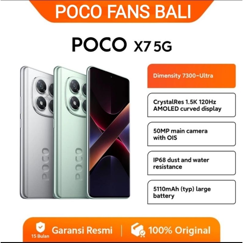 Jual Poco X7 5G NFC Ram 8/256 Gb dan 12/512 Gb layar Curve Amoled 120hz ...