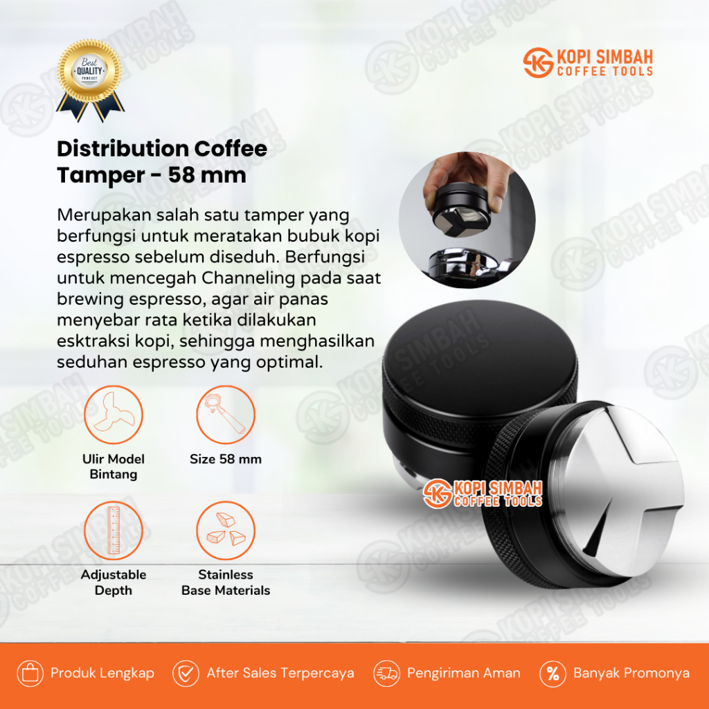 Jual Distribution Tools Espresso Coffee Tamper Macaron 58mm Stainless ...