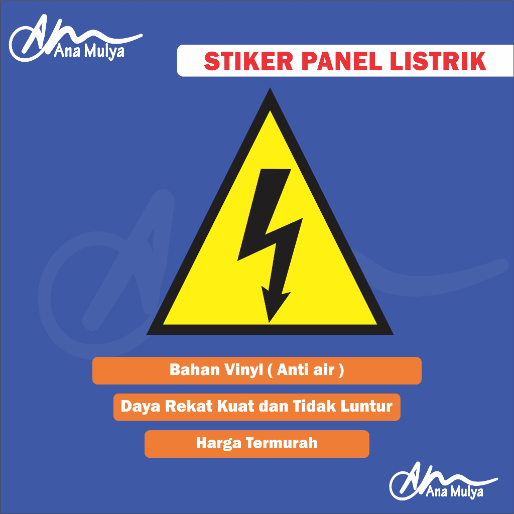 Jual STICKER VINYL ANA MULYA STIKER PANEL LISTRIK SEGITIGA / STIKER ...