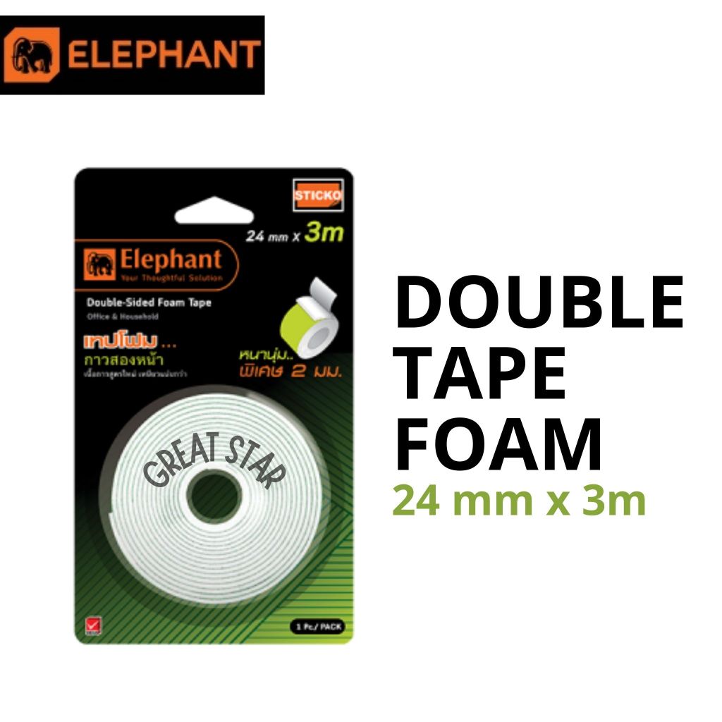 Jual Elephant Double-Sided Foam Tape 24 mm x 3m | Shopee Indonesia