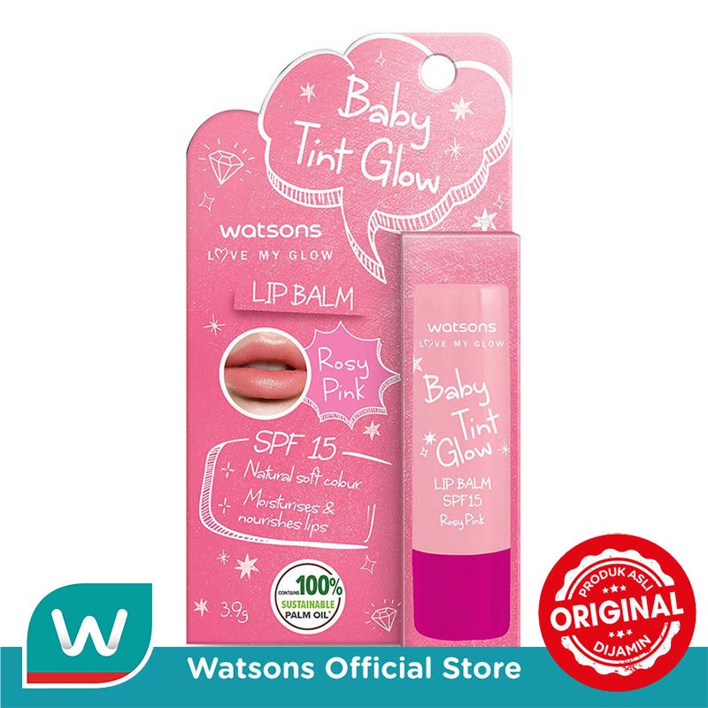 Jual Watsons Baby Tint Glow Coral Rose Lip Balm SPF15 3.9g | Shopee ...