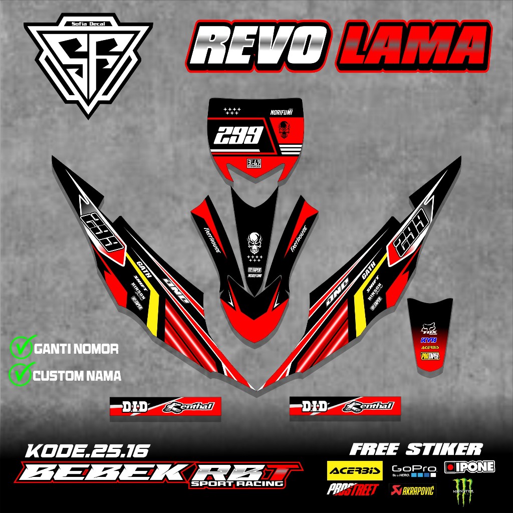 Jual Sticker SEMI DECAL fullbody RBT REVO LAMA rbt REVO LAMA BEBEK ...