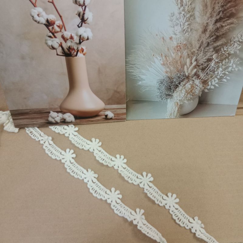 Jual renda tile kecil motif cantik harga per rol isi 13,5meter | Shopee ...