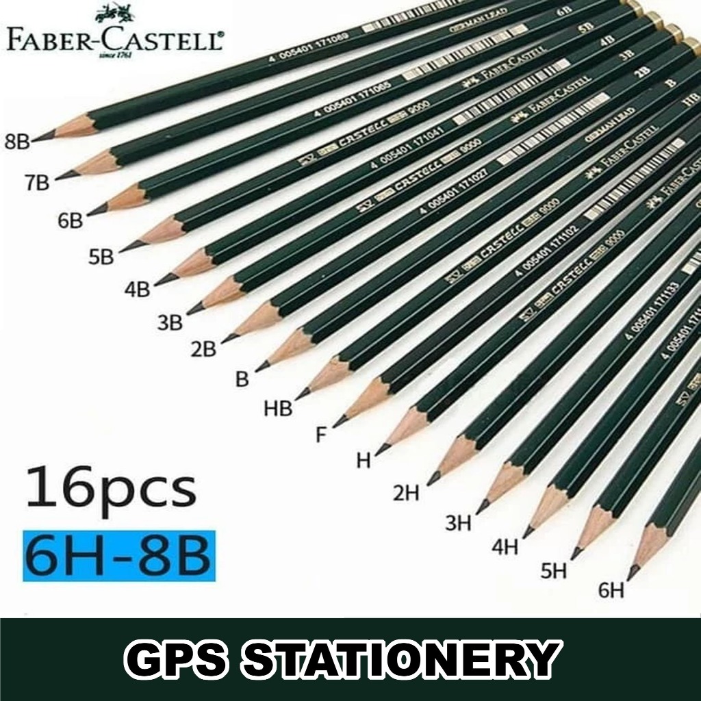 Jual FABER CASTELL Pensil B, 2B, 3B, 4B, 5B, 6B, 7B, 8B, H, HB, 2H, 3H, 4H, 5H, F (Satuan ...