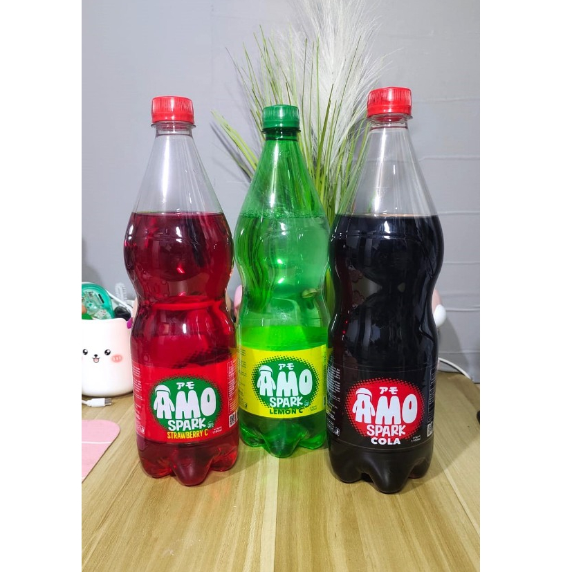 Jual AMO 1,1Liter Lemon Strawberry Cola Minuman Soda Segar Snack Murah ...