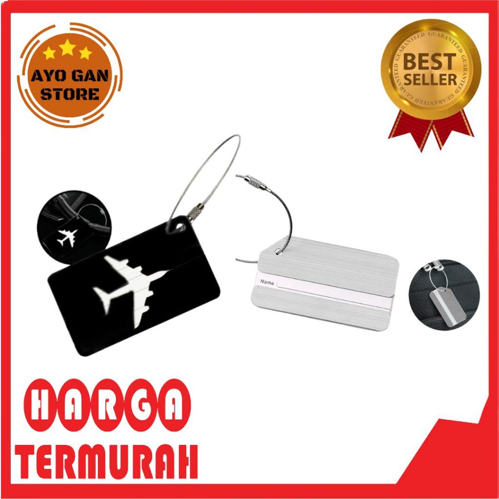 Jual Name Tag ID Tempat Kartu Nama Tas Koper Aluminium Hitam dan Silver ...