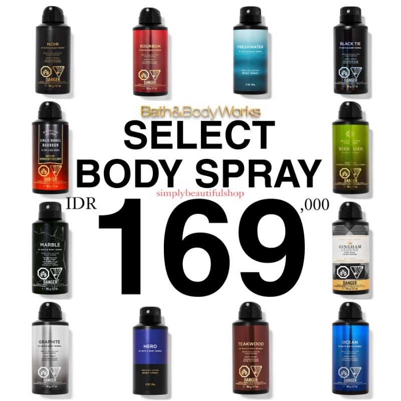 Jual BBW BODY SPRAY 104 G MIX BATH & BODY WORKS MEN'S COLLECTION ...