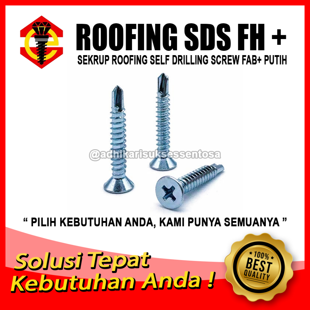 Jual (100 PCS) Sekrup Roofing SDS FH #8x25 / Baut Baja Ringan FAB 2,5 ...