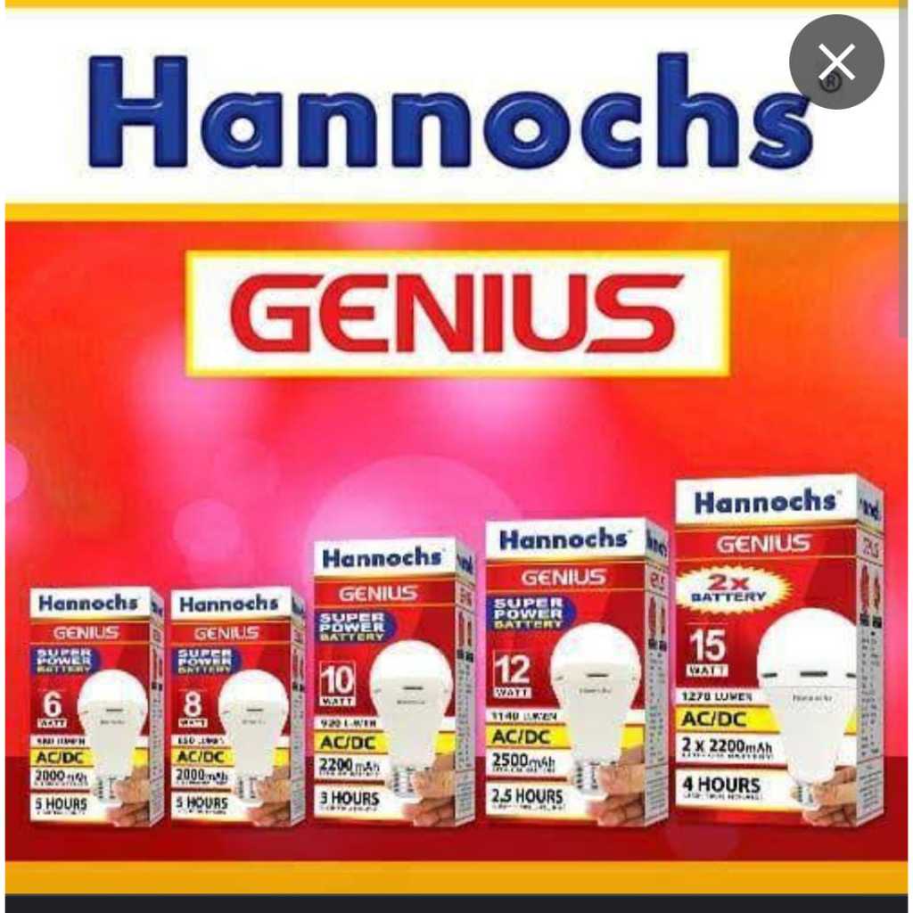 Jual EMERGENCY HANNOCHS GENIUS LAMP LED 6W/8W/10W/12W/15W Original ...