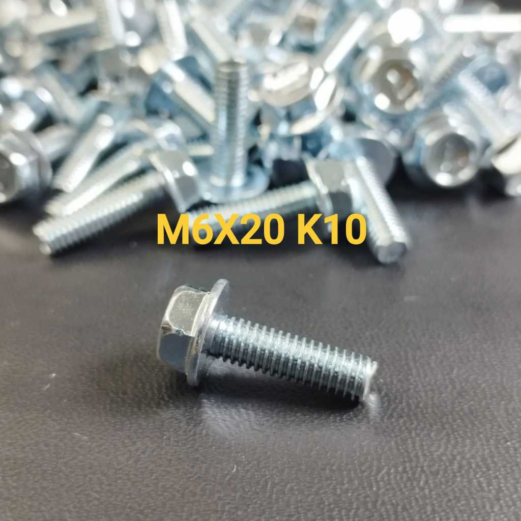 Jual BAUT FLANGE BOLT M6X20 KUNCI ( T10 ) PUTIH | Shopee Indonesia