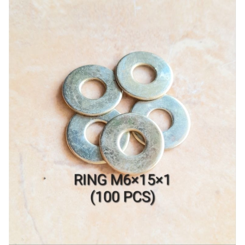 Jual 100 PCS RING M6×15×1,UNTUK BAUT KUNCI 10,DIAMETERDALAM 6MM,(0,6CM ...