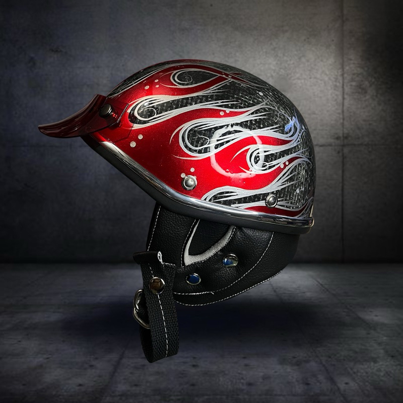 Jual Japanese Chip RAW Candy Red Flame - Helm chip,helm vespa,helm ...