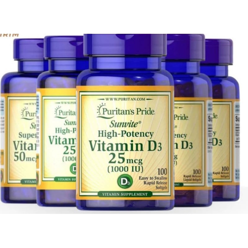 Jual Puritan's pride vitamin D3 1000 IU 100 Sofgels | Shopee Indonesia
