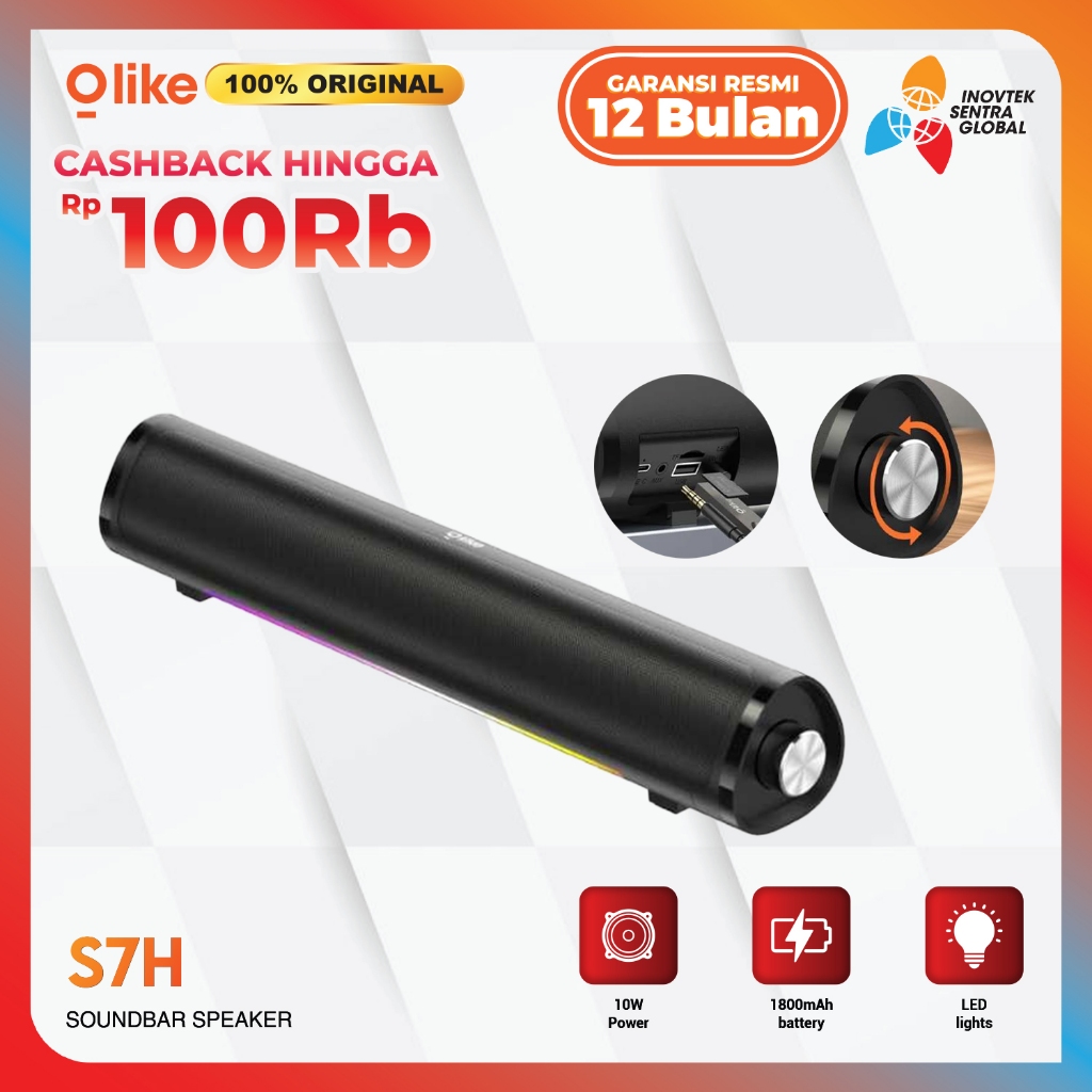 Jual Olike S7H Soundbar Wireless Bluetooth Speaker LED Lights 1800mAh ...