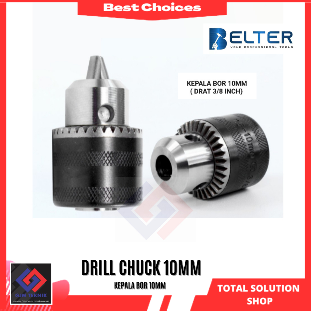 Jual BELTER Kepala Bor plus Kunci 10mm x 3 per 8 inch | Shopee Indonesia