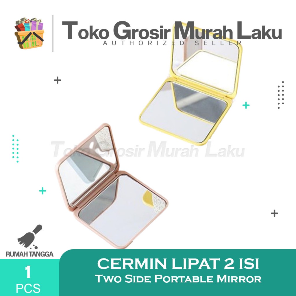 Jual Cermin Lipat 2 Sisi Kaca MakeUp Lipat Mini Polos Traveling ...