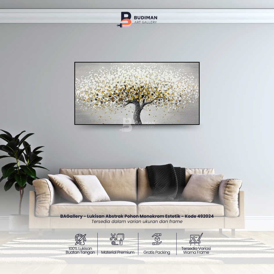 Jual BAGallery - Lukisan Abstrak Hiasan Dinding Aesthetic Pohon ...