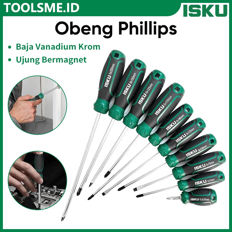 Jual ISKU Obeng Set Plus Minus Magnet/Alat Perkakas Screwdriver ...