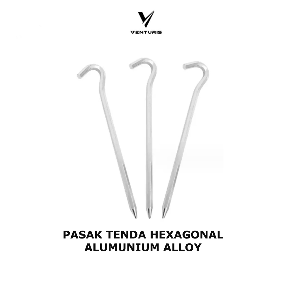 Jual (VENTURIS) - PASAK TENDA ALUMUNIUM ALLOY 7075 HEXAGONAL PANJANG 18 ...