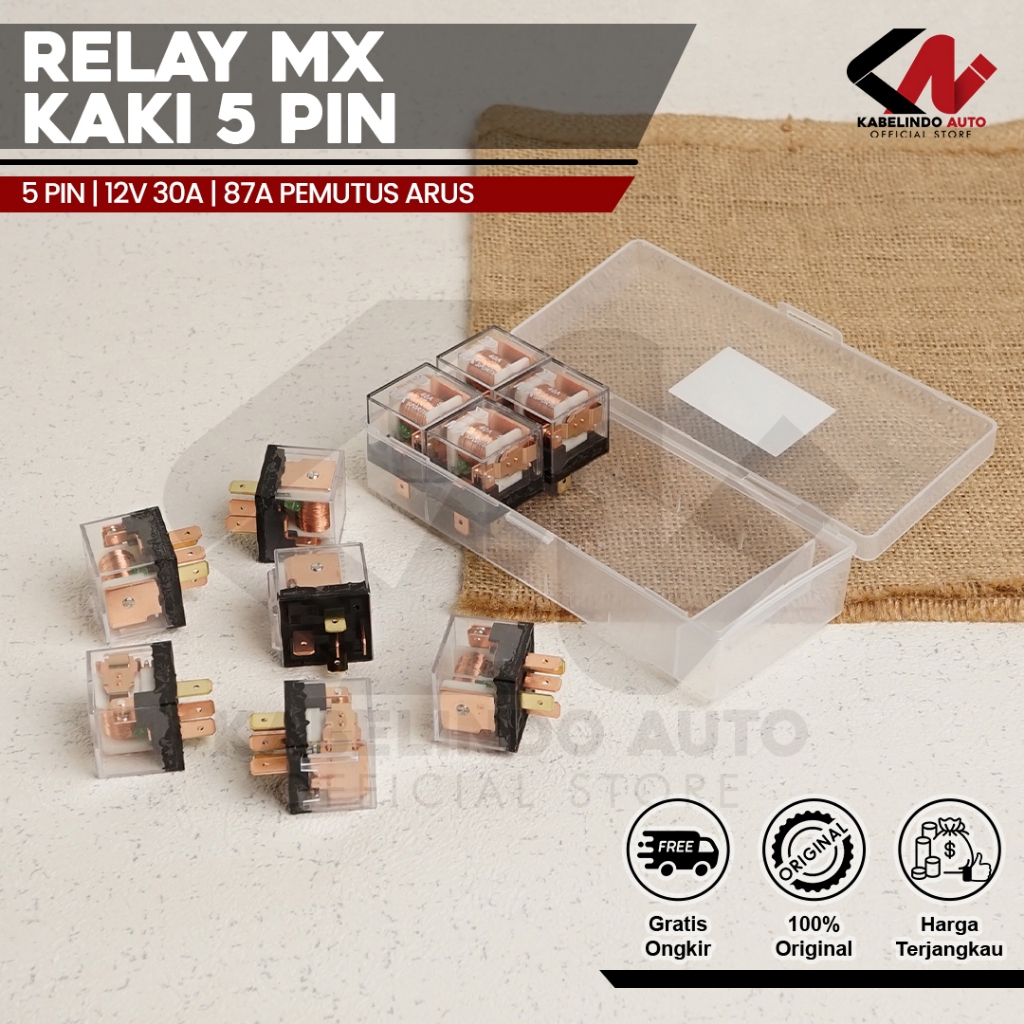Jual 【MX】Relay Transparan Kaki 5 Pin 87a Pemutus Arus 12v 40a Mobil ...