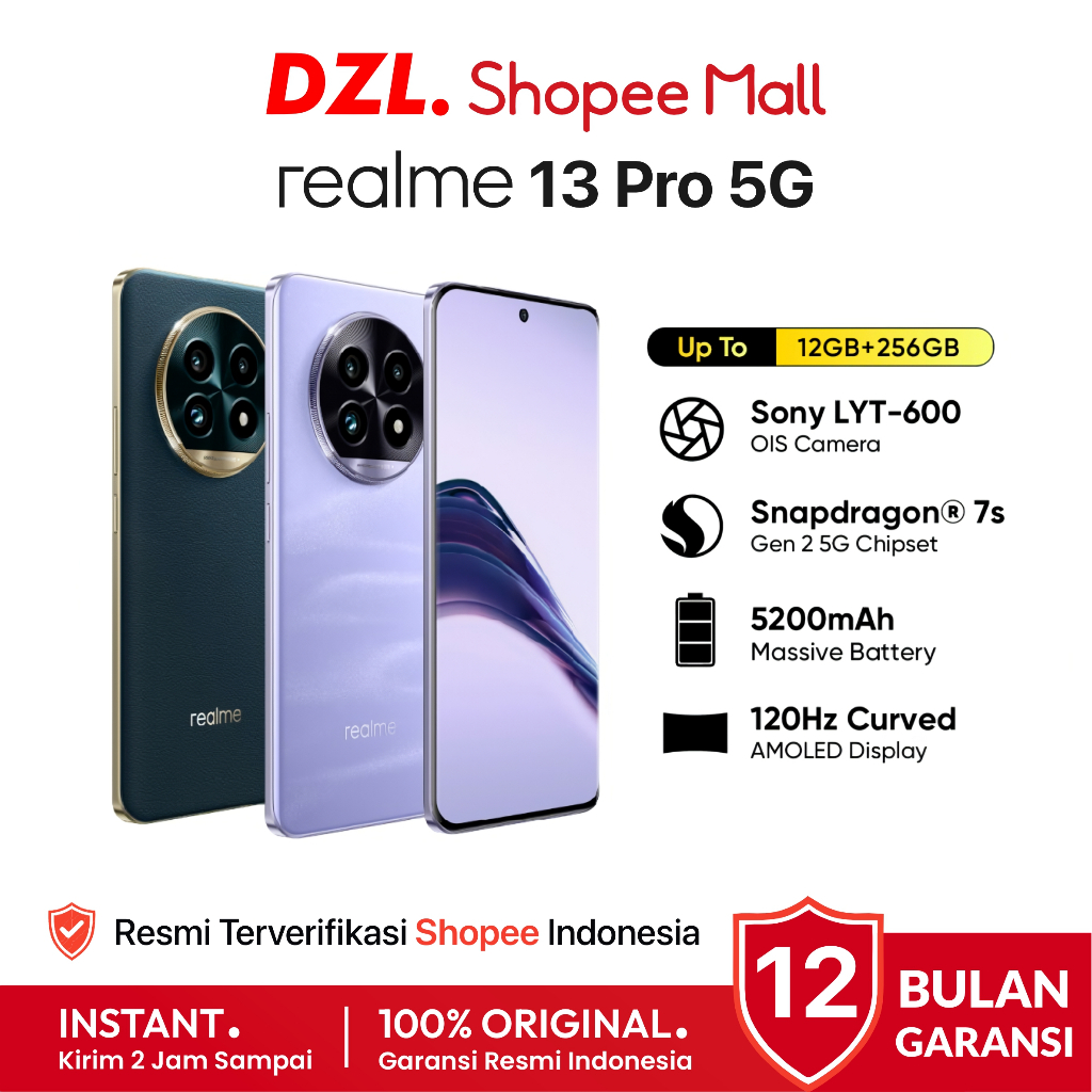 Jual DZL - HP REALME 13 Pro 5G 12/256 GB Sony 50MP OIS Original Resmi Official Store Mall Ori ...