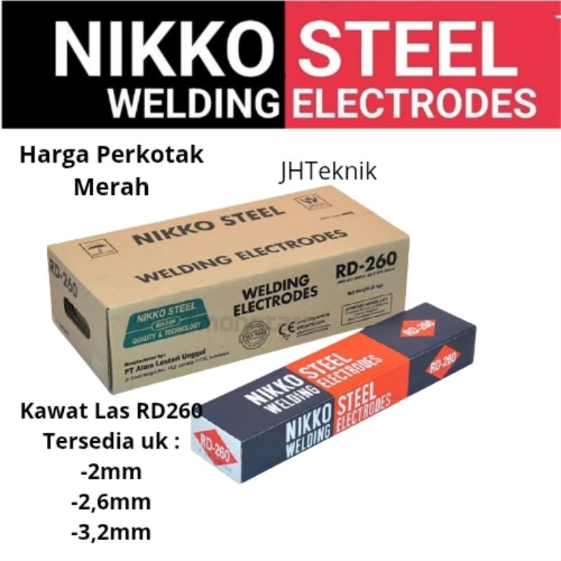 Jual JHTeknik Kawat Las NIKKO STEEL RD260 2mm/2,6mm/3,2mm 100% ORIGINAL ...