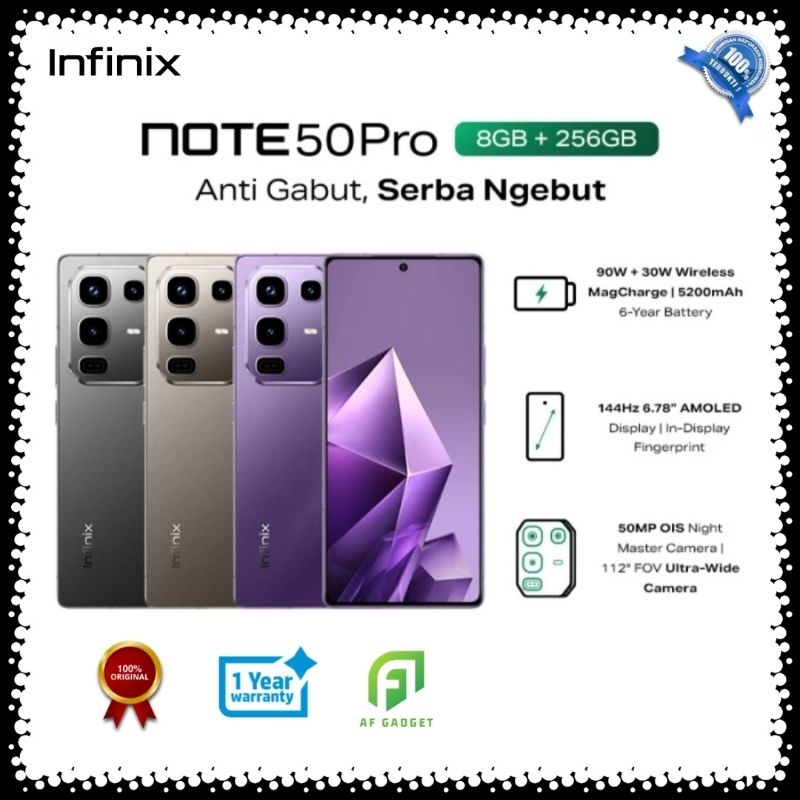Jual Infinix Note 50 Pro 8/256GB Helio G100 Ultimate FHD+ Amoled 50MP ...