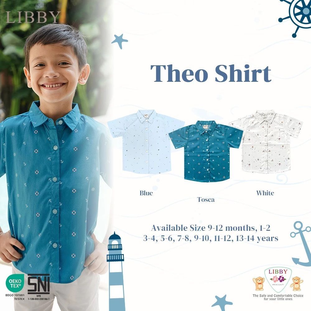 Jual Libby 9 Bulan - 12 Tahun Theo Shirt / Kemeja Katun Print Motif Fashion Anak Laki Laki Earth ...