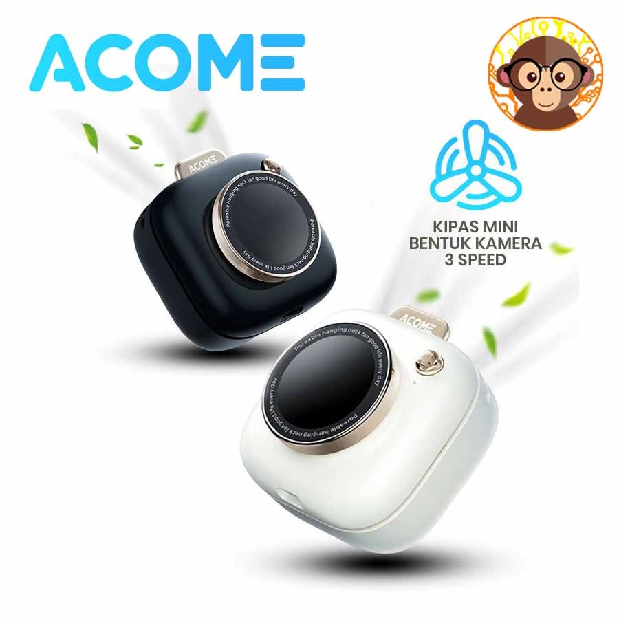 Jual Kipas Portable ACOME AF002 Mini Fan Desain Kamera Portable Senyap ...