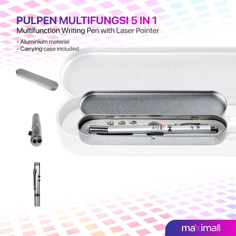 Jual Pulpen Pena Premium 5 in 1 Multifungsi with Laser Pointer, Magnet ...