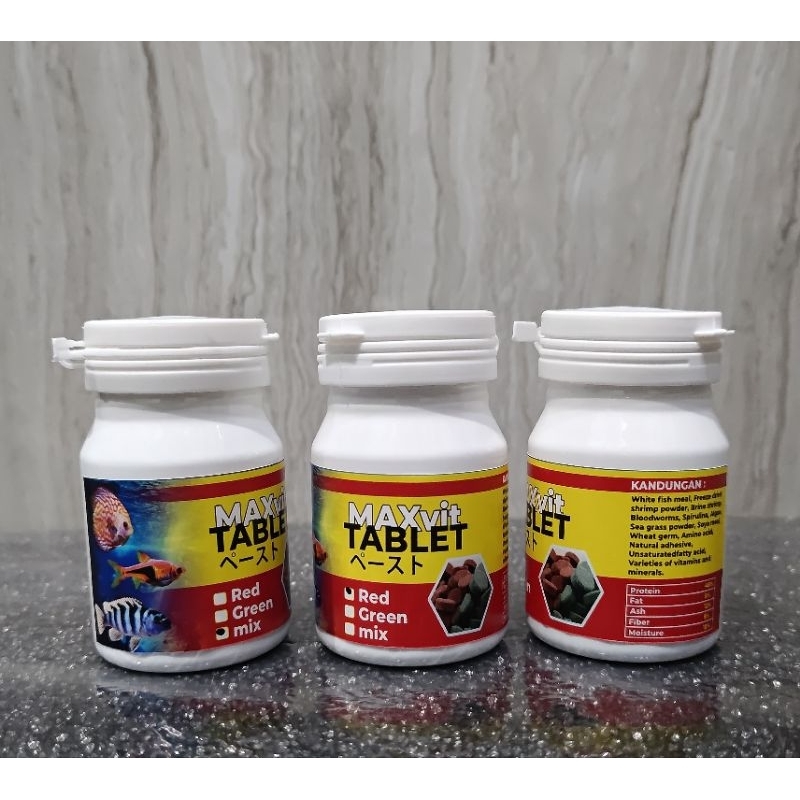 Jual Pelet TAB ikan Maxvit tablet tempel kaca akuarium aquascape ...