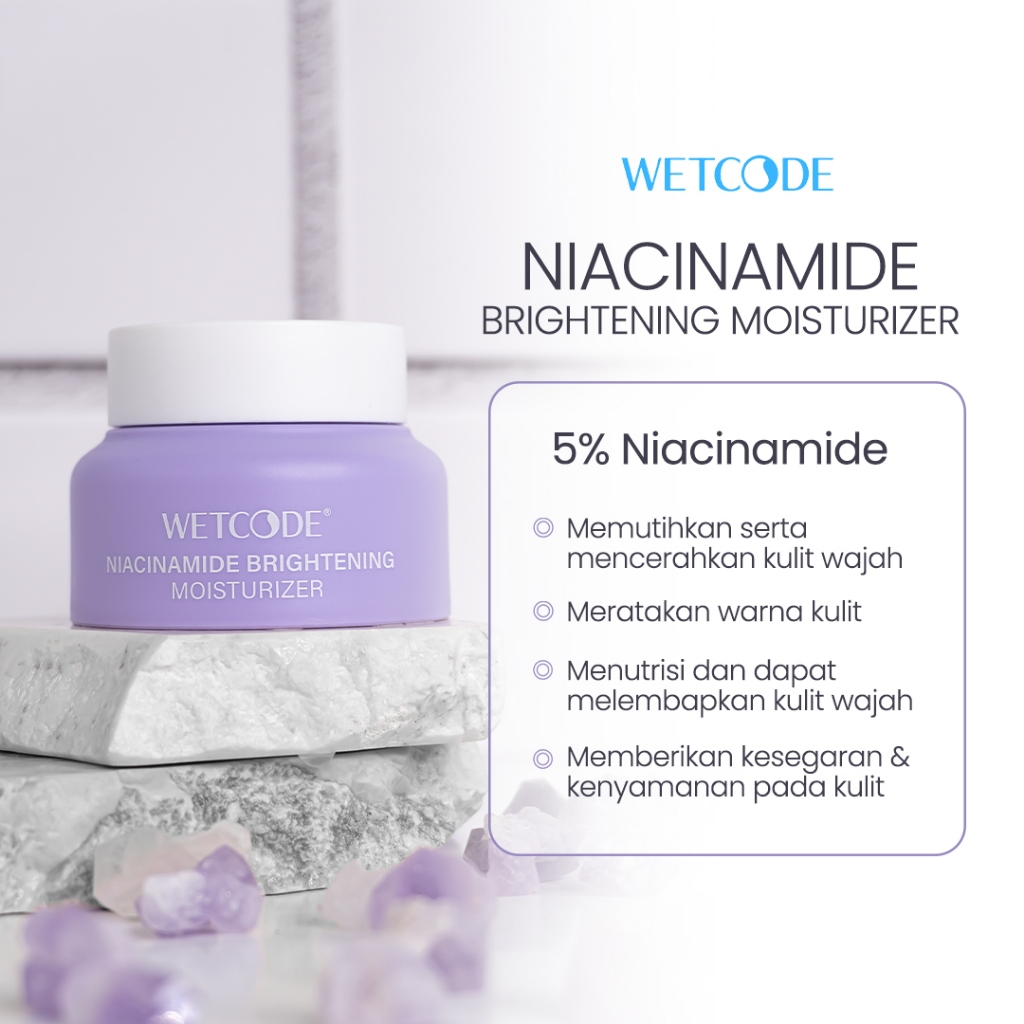 Jual Brightening Moisturizer 5% Niacinamide 30g Pelembab Wajah Mencerahkan Dark spot / WETCODE ...