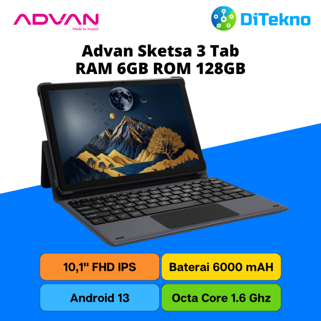 Jual Advan Sketsa 3 Tablet Android 13 RAM 6GB ROM 128GB | Shopee Indonesia