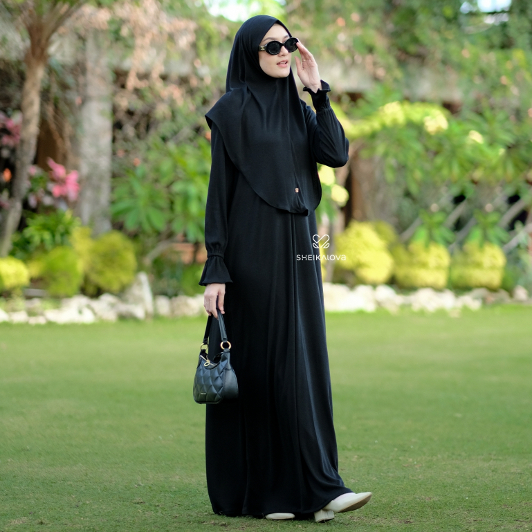Jual Sheika Hijab - Abaya Knit Haneen (Dress Wanita Abaya untuk Umroh Haji Gamis Muslimah Busui ...