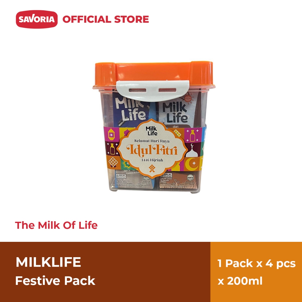Jual MilkLife UHT Festive Pack isi 4 Pcs x 200ml Gratis Container ...